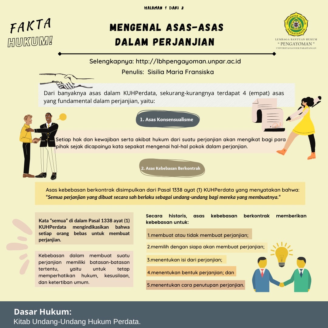 Mengenal Asas-Asas dalam Perjanjian - LBH "Pengayoman" UNPAR
