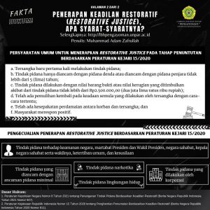 Penerapan Keadilan Restoratif (Restorative Justice), Apa Syarat-Syaratnya? - LBH "Pengayoman" UNPAR