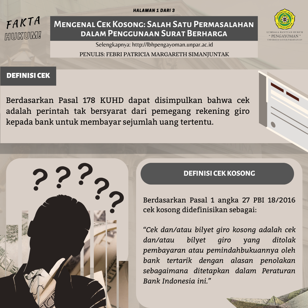 Mengenal Cek Kosong: Salah Satu Permasalahan dalam Penggunaan Surat ...